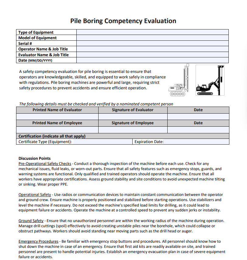 Template -Competency Evaluation for Pile Boring Machine – The Safety ...