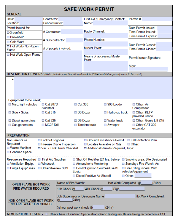 Download Permit | Daily Safe Work Template – The Safety Doc Shop
