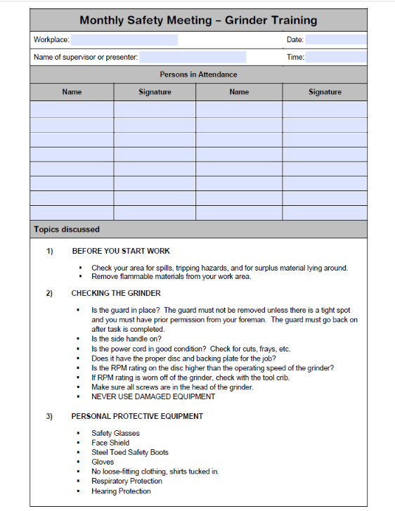 Download Safety Doc | Grinder Training – The Safety Doc Shop