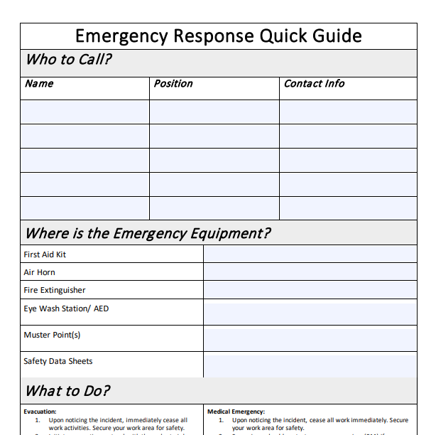 Download Now | Emergency Response Quick Guide (Canadian) – The Safety ...