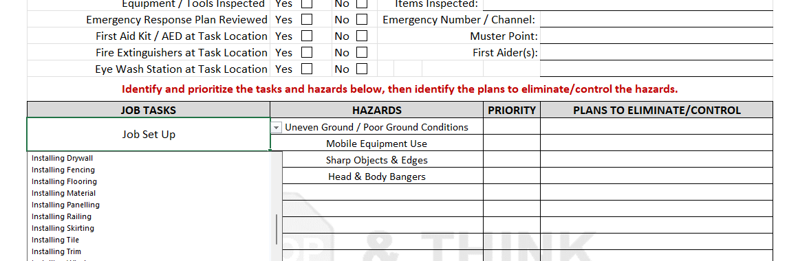 Field Level Hazard Assessment with Drop Down Menu- Fillable Online ...