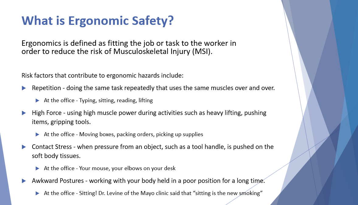 Workplace Ergonomics Training Module - Downloadable – The Safety Doc Shop