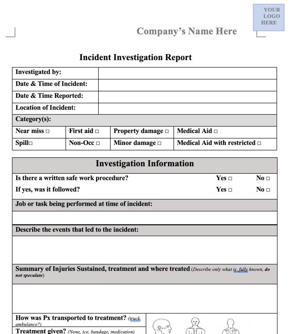 Safety Doc Download | Incident Investigation Report – The Safety Doc Shop