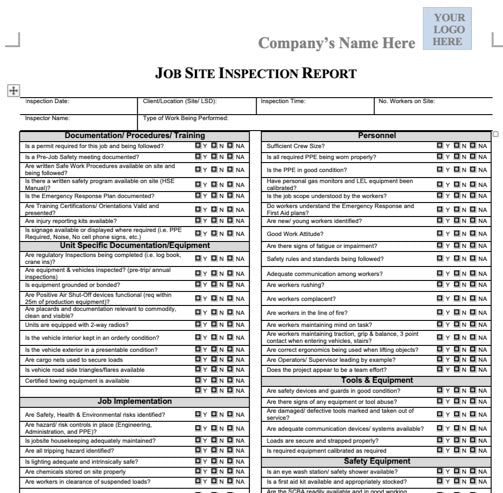 Inspection - Job Site – The Safety Doc Shop